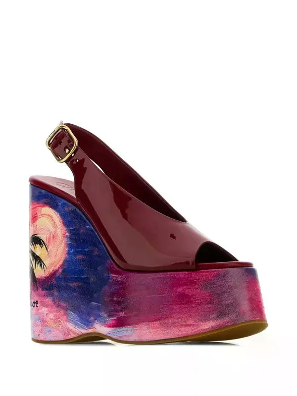 Chloé Maxime Sunset-print Wedge Pumps