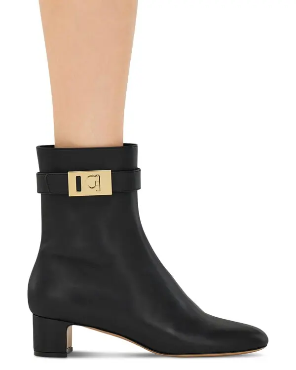 FERRAGAMO Elizia 40 Leather Ankle Boots