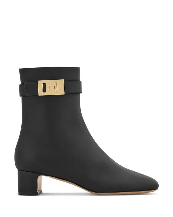 FERRAGAMO Elizia 40 Leather Ankle Boots