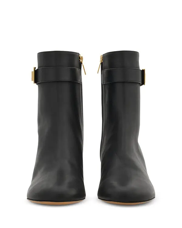FERRAGAMO Elizia 40 Leather Ankle Boots