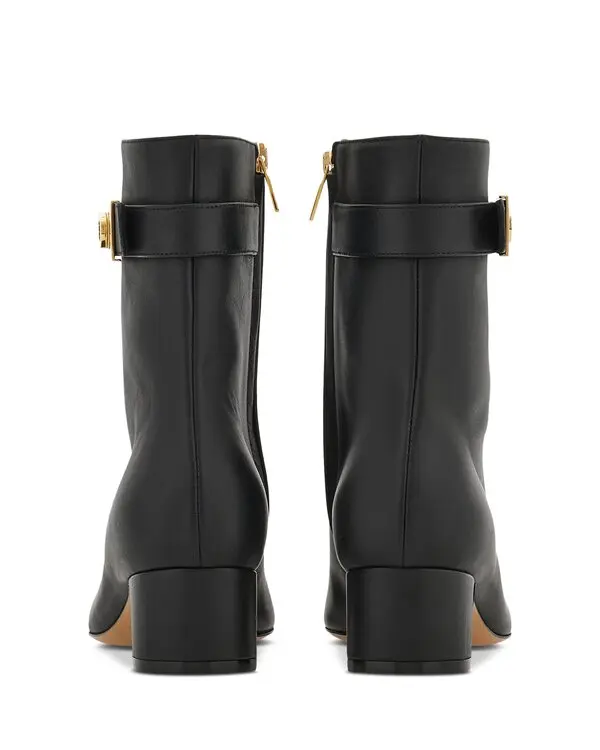 FERRAGAMO Elizia 40 Leather Ankle Boots