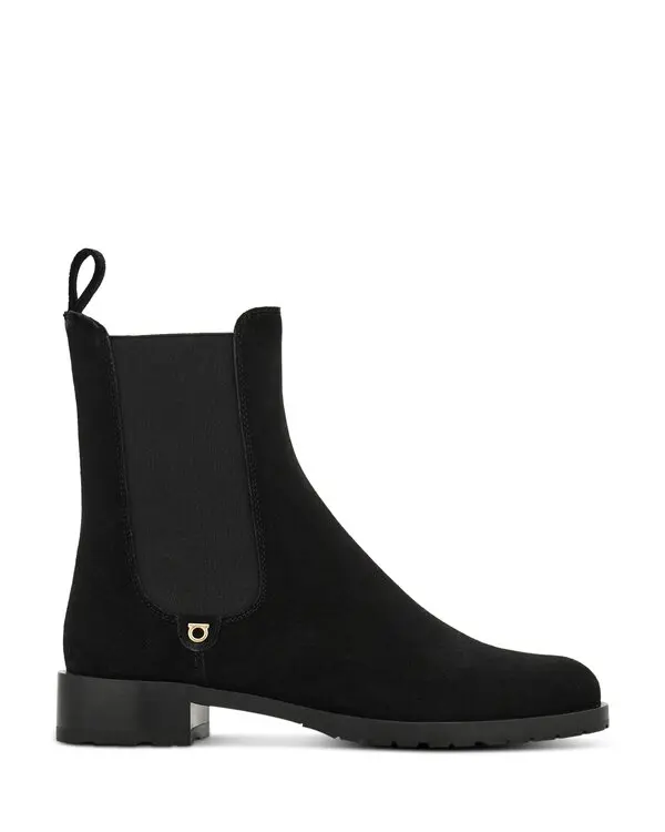 FERRAGAMO Black Leather Chelsea Boots