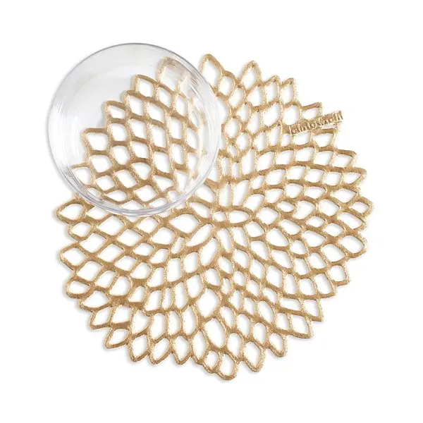 CHILEWICH Dahlia Coasters, Set Of 6 - Brass