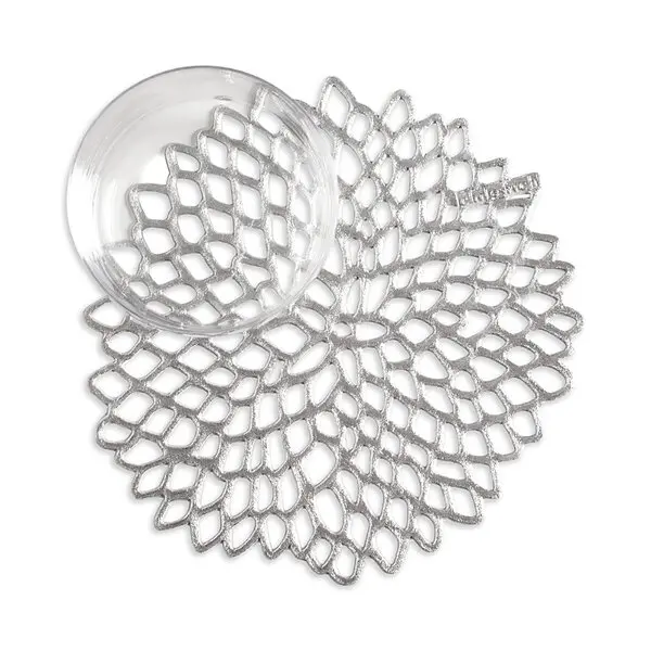 CHILEWICH Dahlia Coasters, Set Of 6 - Silver