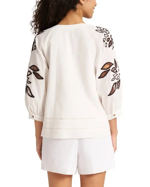 MATTY M Athena Embroidered Top