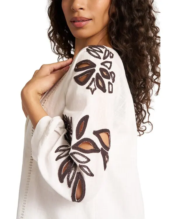 MATTY M Athena Embroidered Top