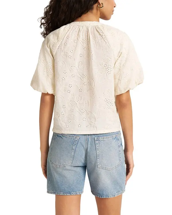 MATTY M Viola Embroidered Bubble Sleeve Top