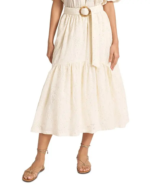 MATTY M Liora Tiered Midi Skirt