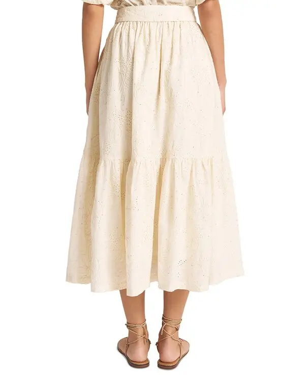 MATTY M Liora Tiered Midi Skirt