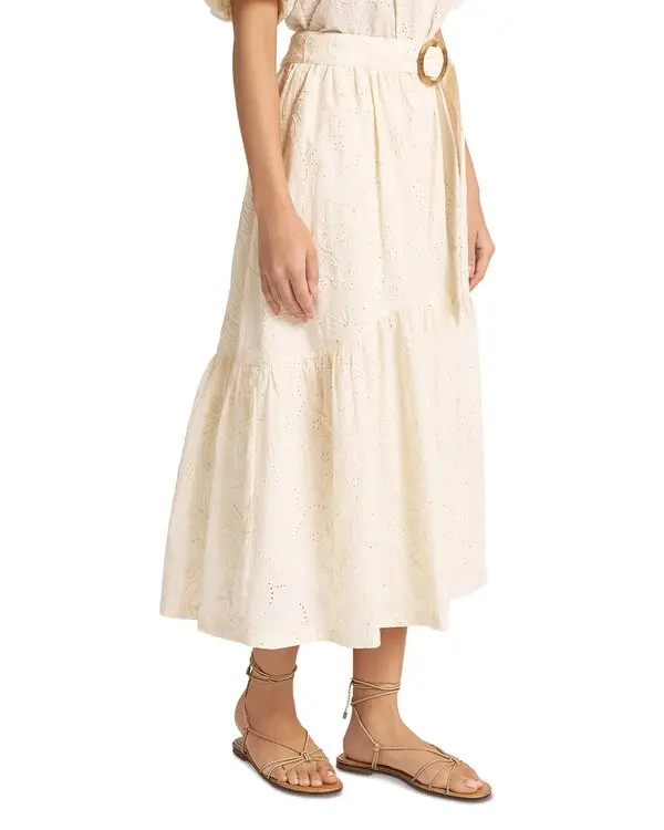 MATTY M Liora Tiered Midi Skirt