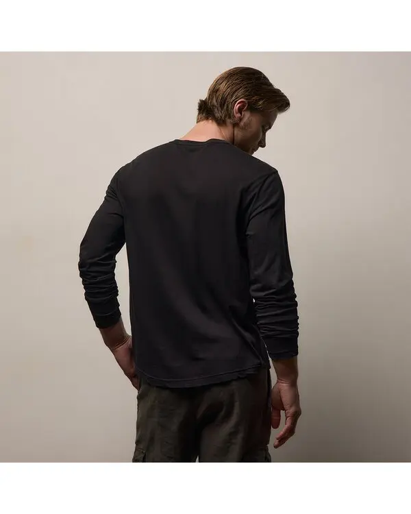 JAMES PERSE Shirttail Hem Crew Tee - Black