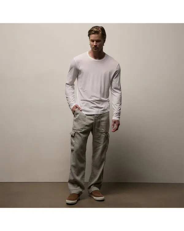JAMES PERSE Shirttail Hem Crew Tee - White