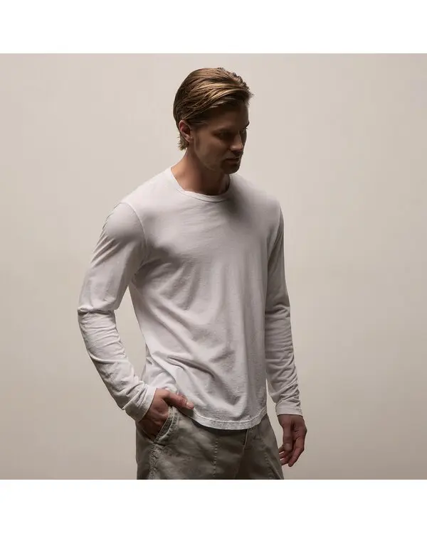 JAMES PERSE Shirttail Hem Crew Tee - White