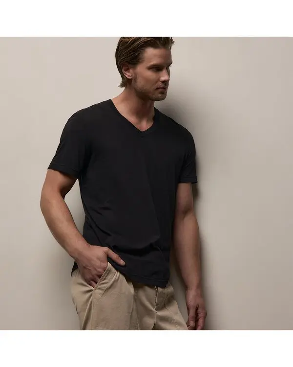 JAMES PERSE Clear Jersey V Neck Tee - Black