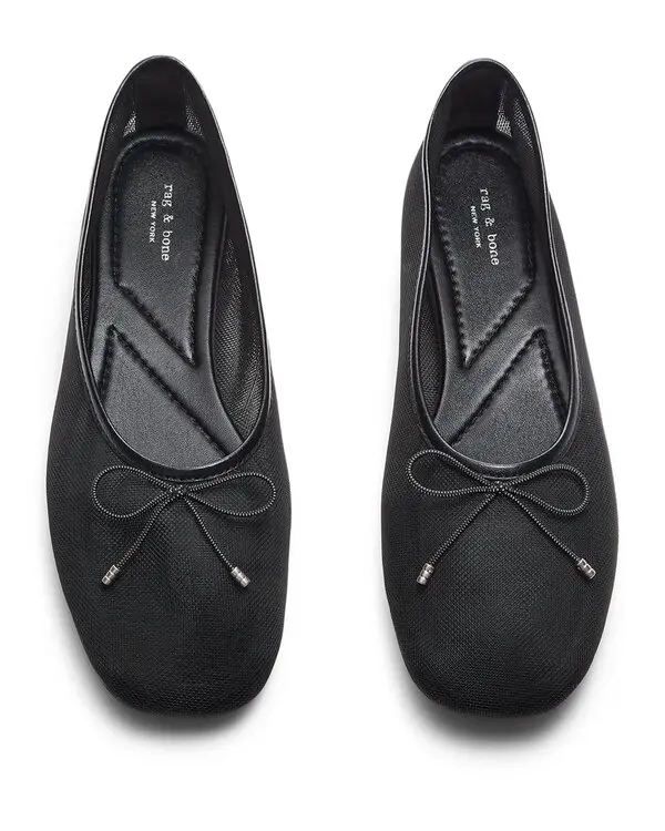 Rag & Bone Poppi Ballet Flats - Black Mesh