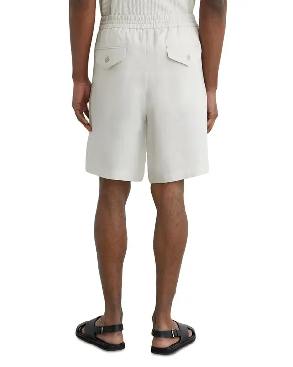 REISS Linen Drawstring Shorts - Stone