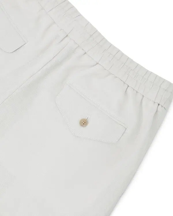 REISS Linen Drawstring Shorts - Stone