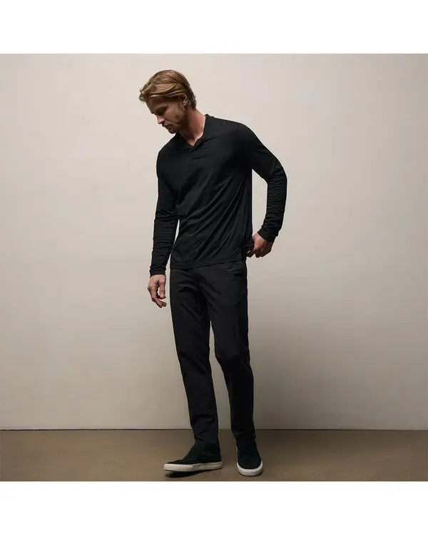 JAMES PERSE Slim Fit Performance Stretch Cotton Blend Golf Trousers - Black