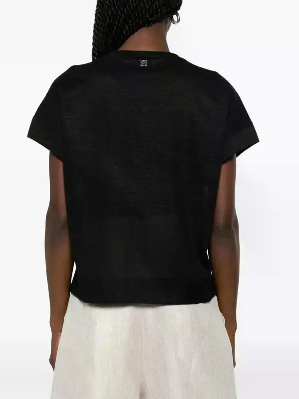 PANICALE Sequin Embellished Floral Embroidered T-shirt
