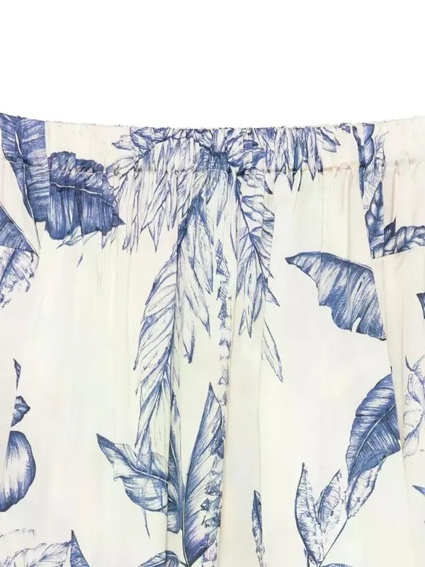 CLIPS Leaf Print Off-shoulder Top