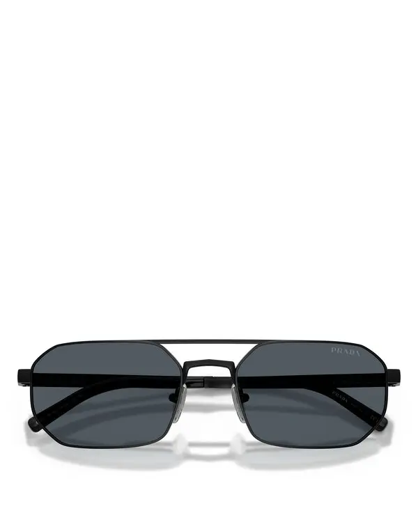 Prada Rectangular Sunglasses, 55mm - Dark Grey