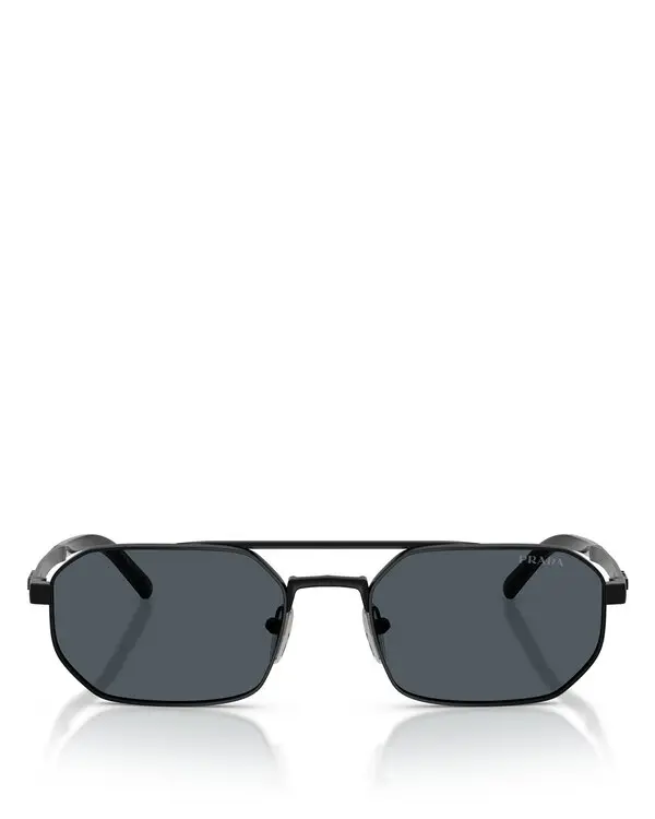 Prada Rectangular Sunglasses, 55mm - Dark Grey