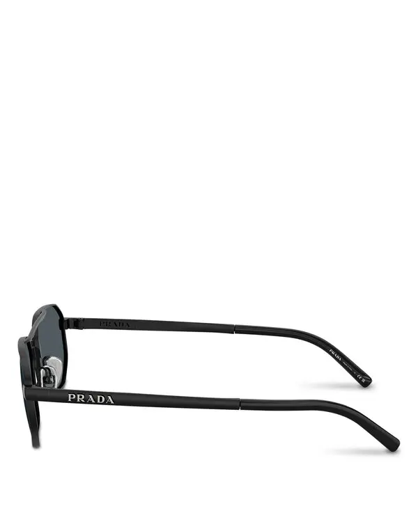 Prada Rectangular Sunglasses, 55mm - Dark Grey