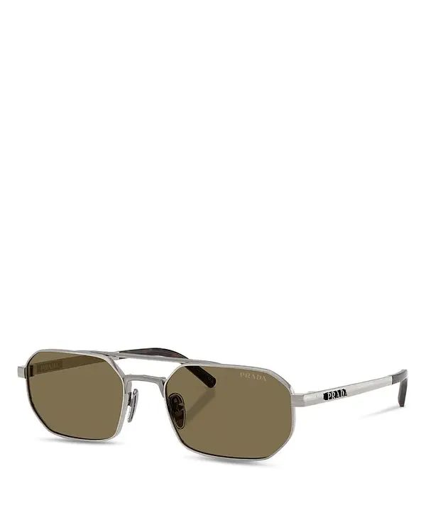 Prada Tone Rectangle Sunglasses 55mm - Light Brown