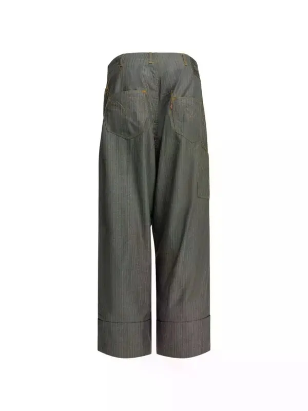 Junya Watanabe Pinstripe Contrast Stitch Trousers