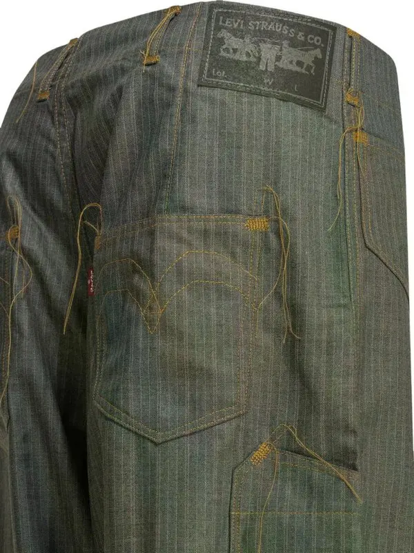 Junya Watanabe Pinstripe Contrast Stitch Trousers