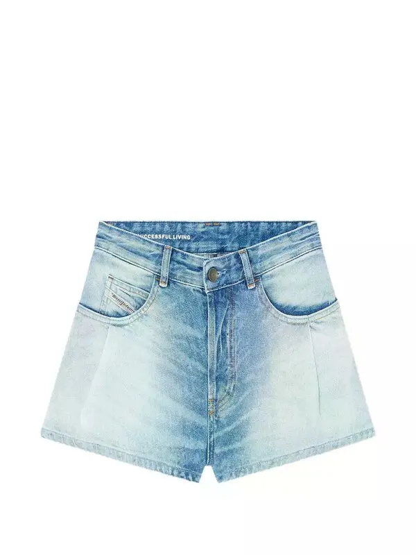 DIESEL® Faded Denim Relaxed Fit Shorts - Blue