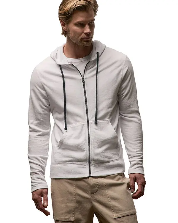 JAMES PERSE Vintage French Zip Up Hoodie - White
