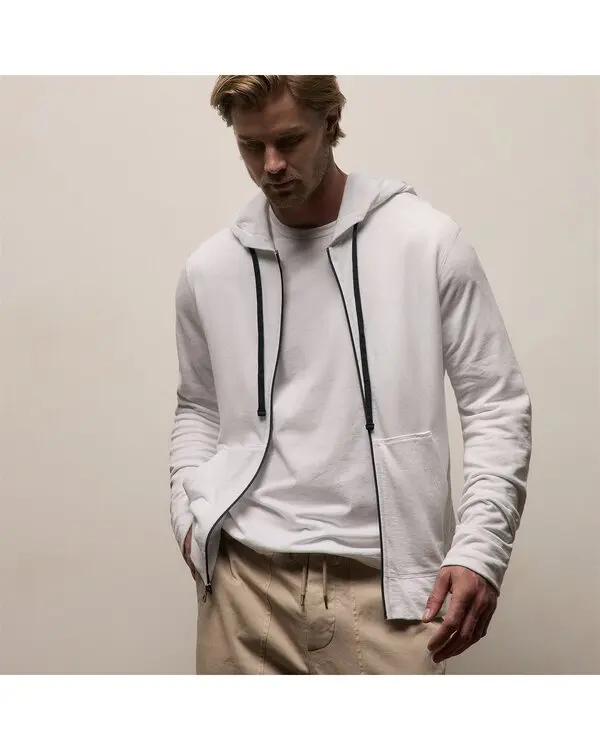 JAMES PERSE Vintage French Zip Up Hoodie - White