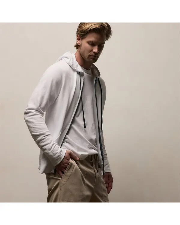 JAMES PERSE Vintage French Zip Up Hoodie - White