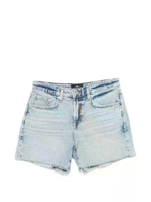 7 For All Mankind Monroe Raw-cut Denim Shorts
