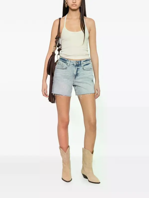 7 For All Mankind Monroe Raw-cut Denim Shorts