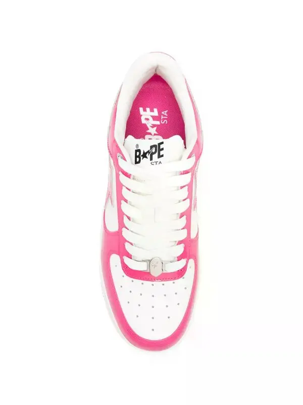 A BATHING APE Sta Patent Leather Sneakers - Pink
