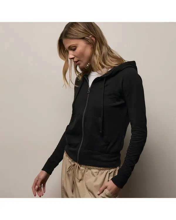 JAMES PERSE Vintage French Terry Zip-up Hoodie - Black