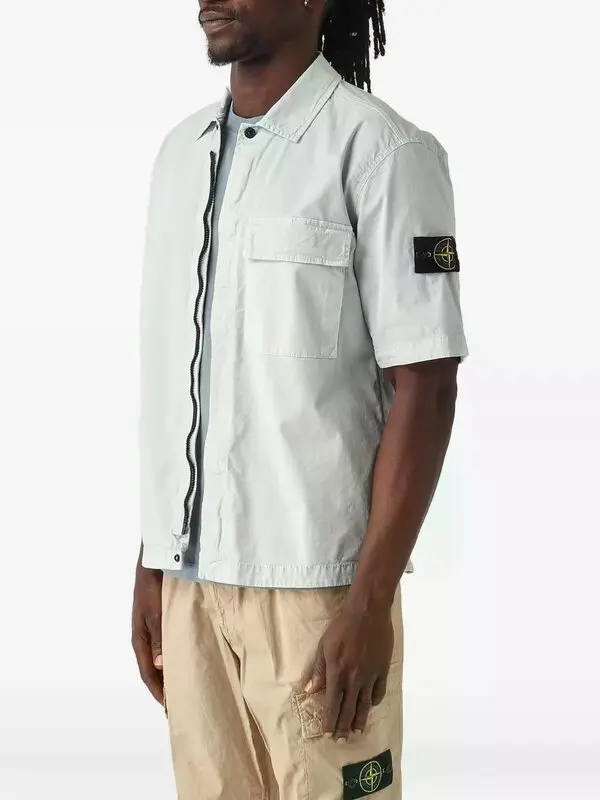 Stone Island Logo-patch Zip-up Shirt