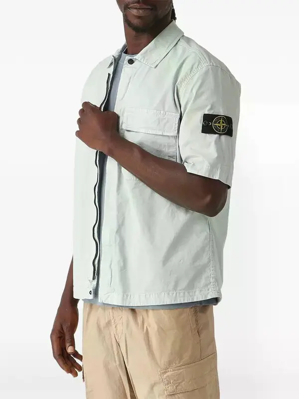 Stone Island Logo-patch Zip-up Shirt