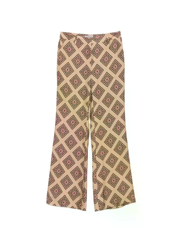 Alberto Biani Geometric Print Silk Trousers