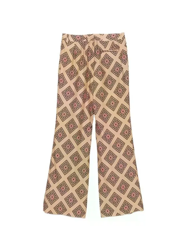 Alberto Biani Geometric Print Silk Trousers