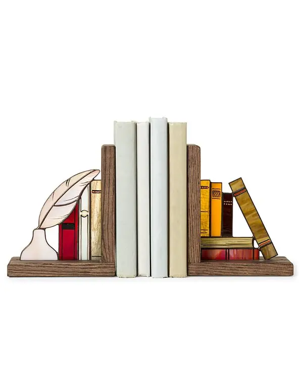 UNCOMMON GOODS Stained Glass Library Bookends - Multi