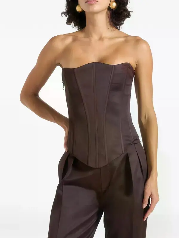 Manière De Voir Scarlett Lace-up Corset - Brown