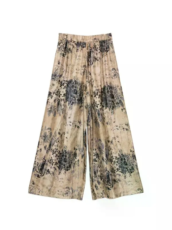 Antonio Marras Floral Print Palazzo Trousers - Neutrals