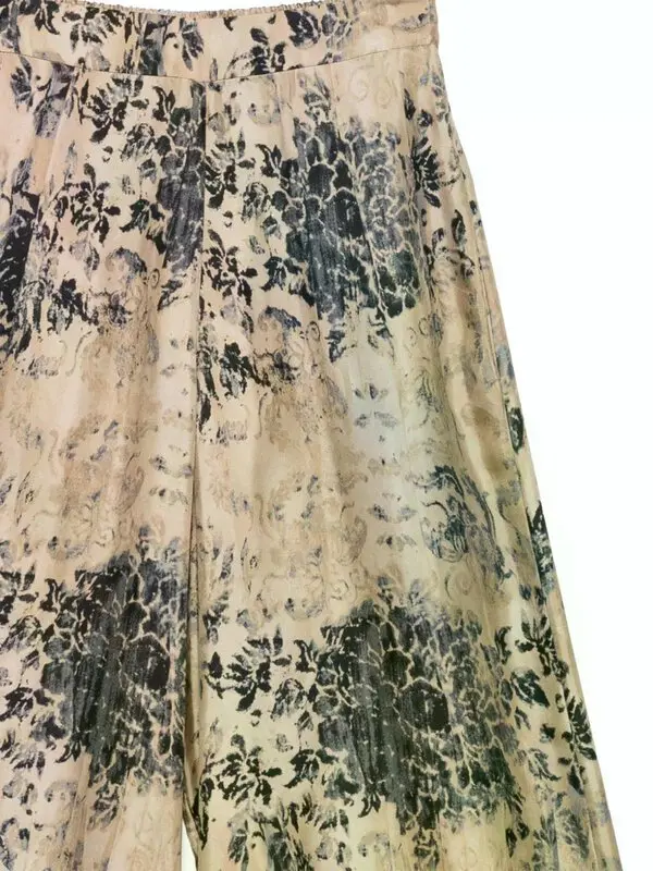 Antonio Marras Floral Print Palazzo Trousers - Neutrals