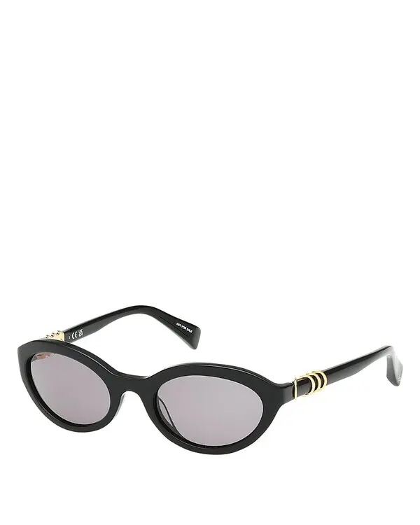Rag & Bone Oval Sunglasses - Shiny Black/smoke
