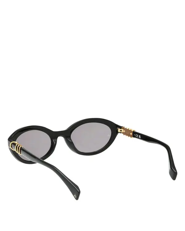 Rag & Bone Oval Sunglasses - Shiny Black/smoke