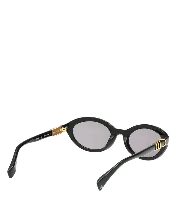 Rag & Bone Oval Sunglasses - Shiny Black/smoke