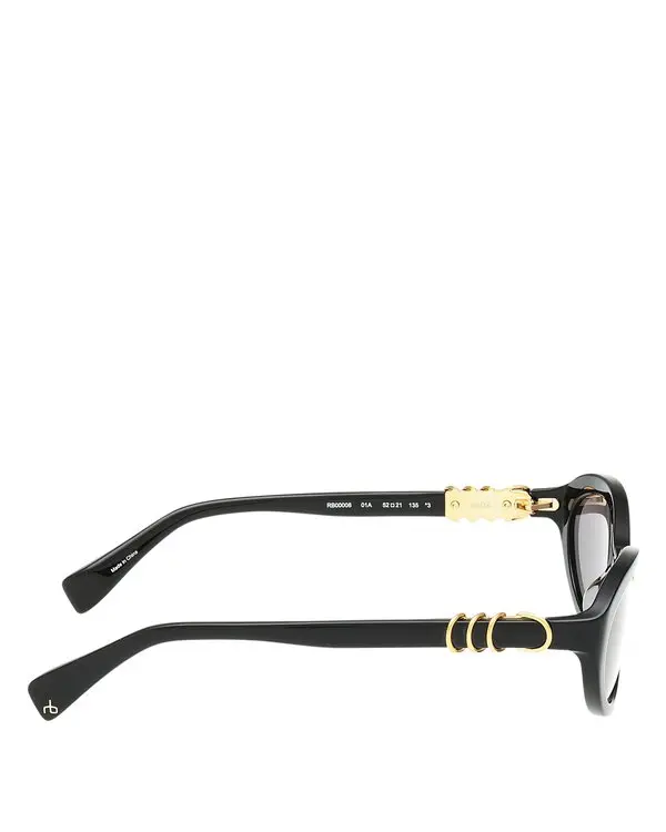 Rag & Bone Oval Sunglasses - Shiny Black/smoke